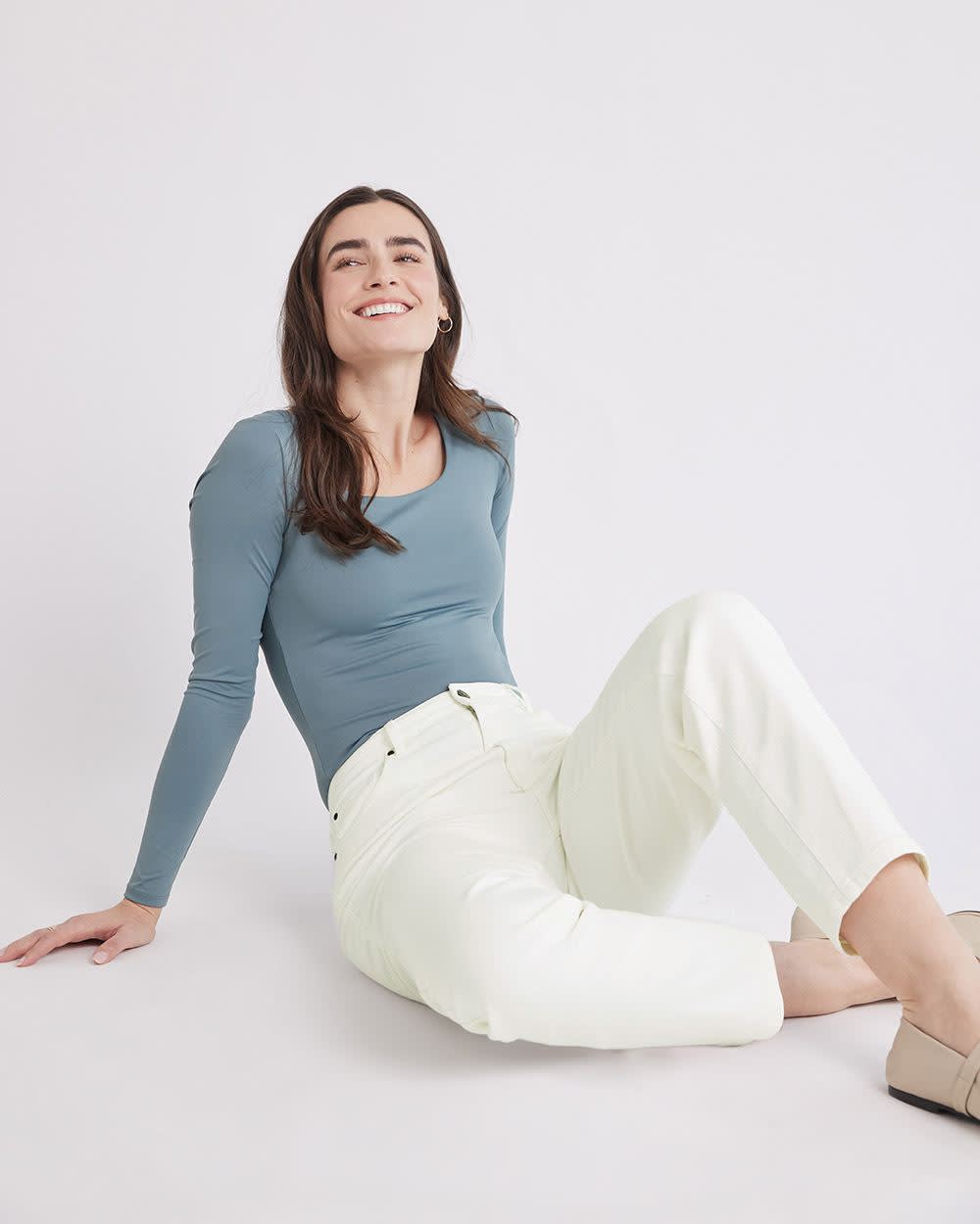 Long-Sleeve Crew-Neck Bodycon Top | RW&CO.