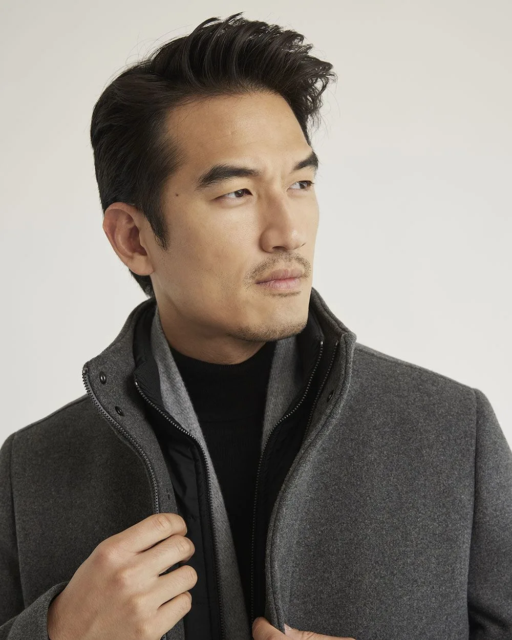 Classic Wool Coat with Mock Neckline | RW&CO.