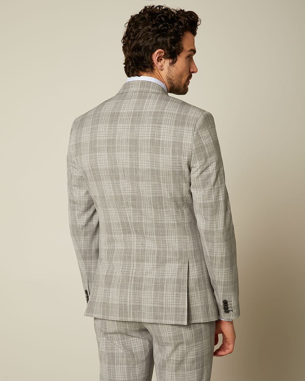 Slim Fit light grey check suit Blazer | RW&CO.