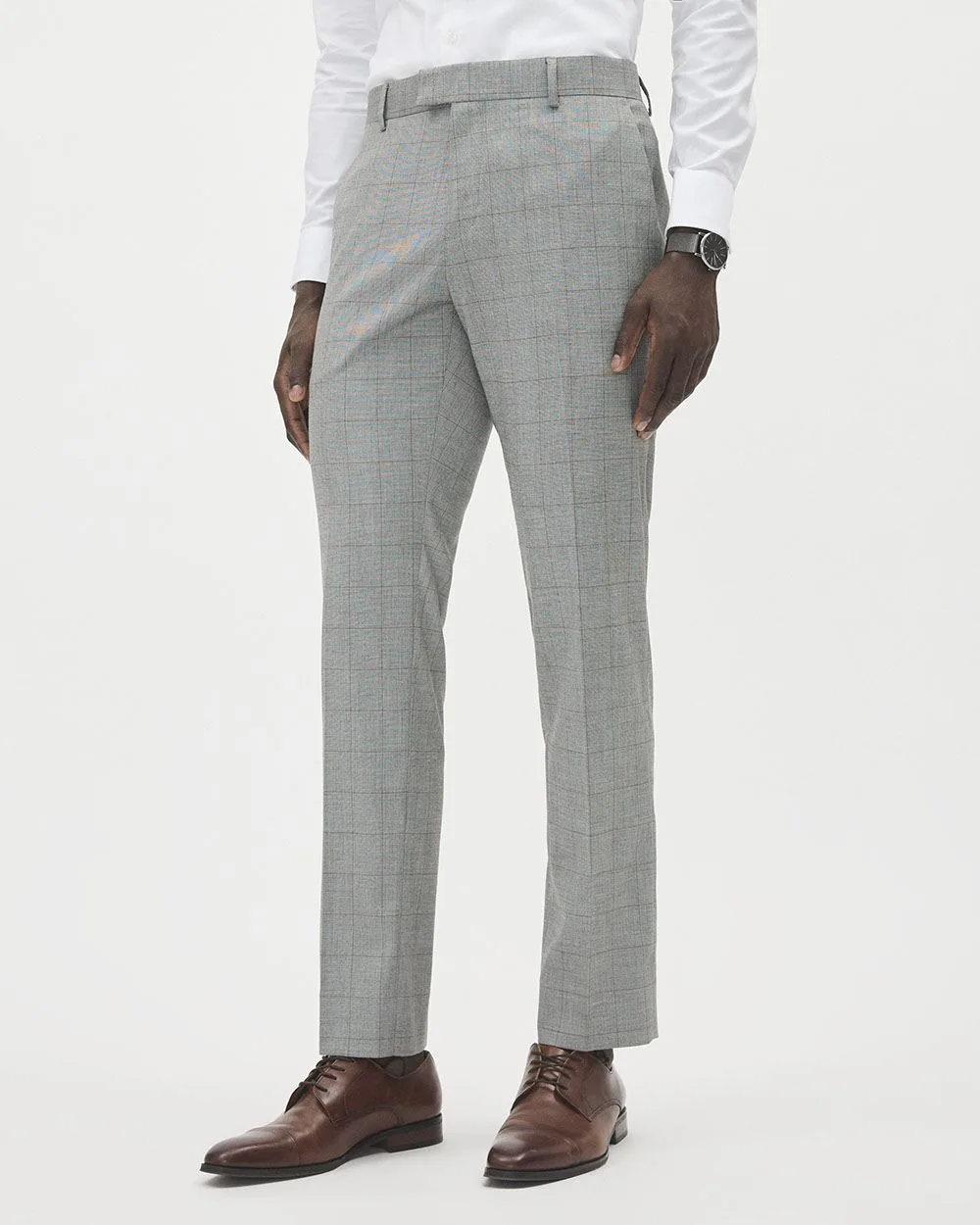 Tailored-Fit Grey Windowpane Suit Pant | RW&CO.