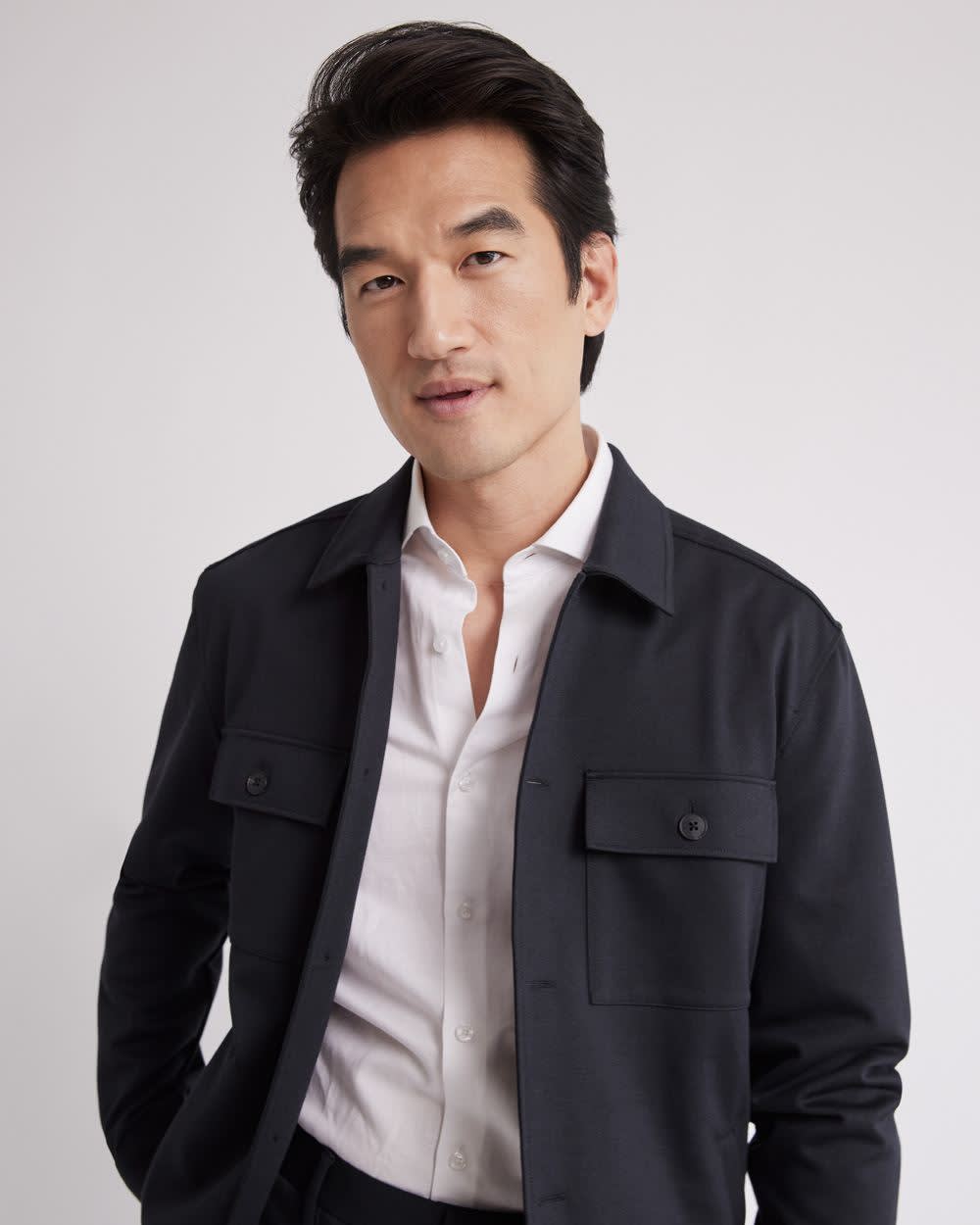 Navy Shacket with Chest Pockets | RW&CO.