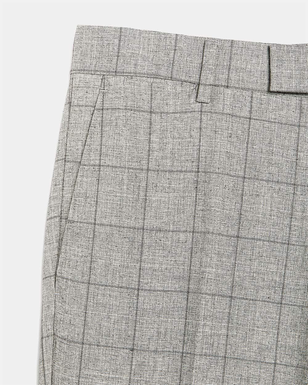 Slim Fit Light Grey Windowpane Suit Pant | RW&CO.
