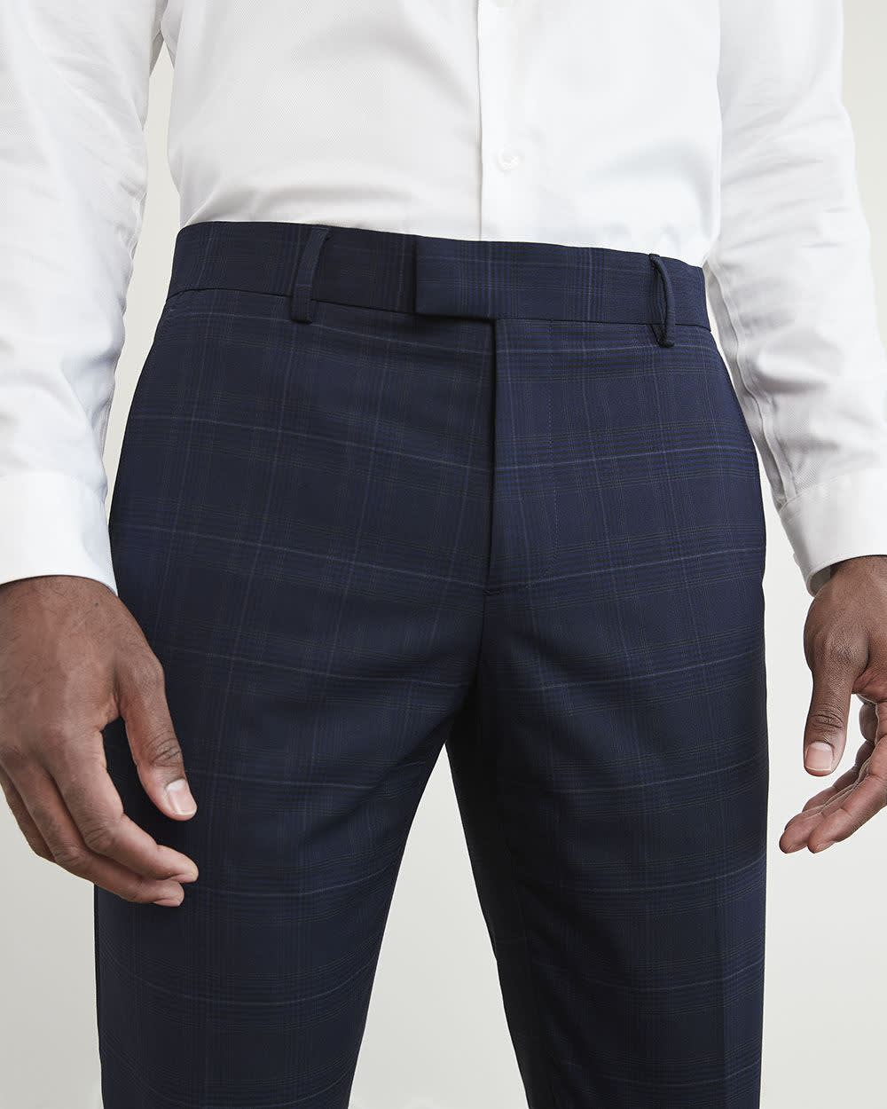 Slim-Fit Navy Checkered Suit Pant | RW&CO.