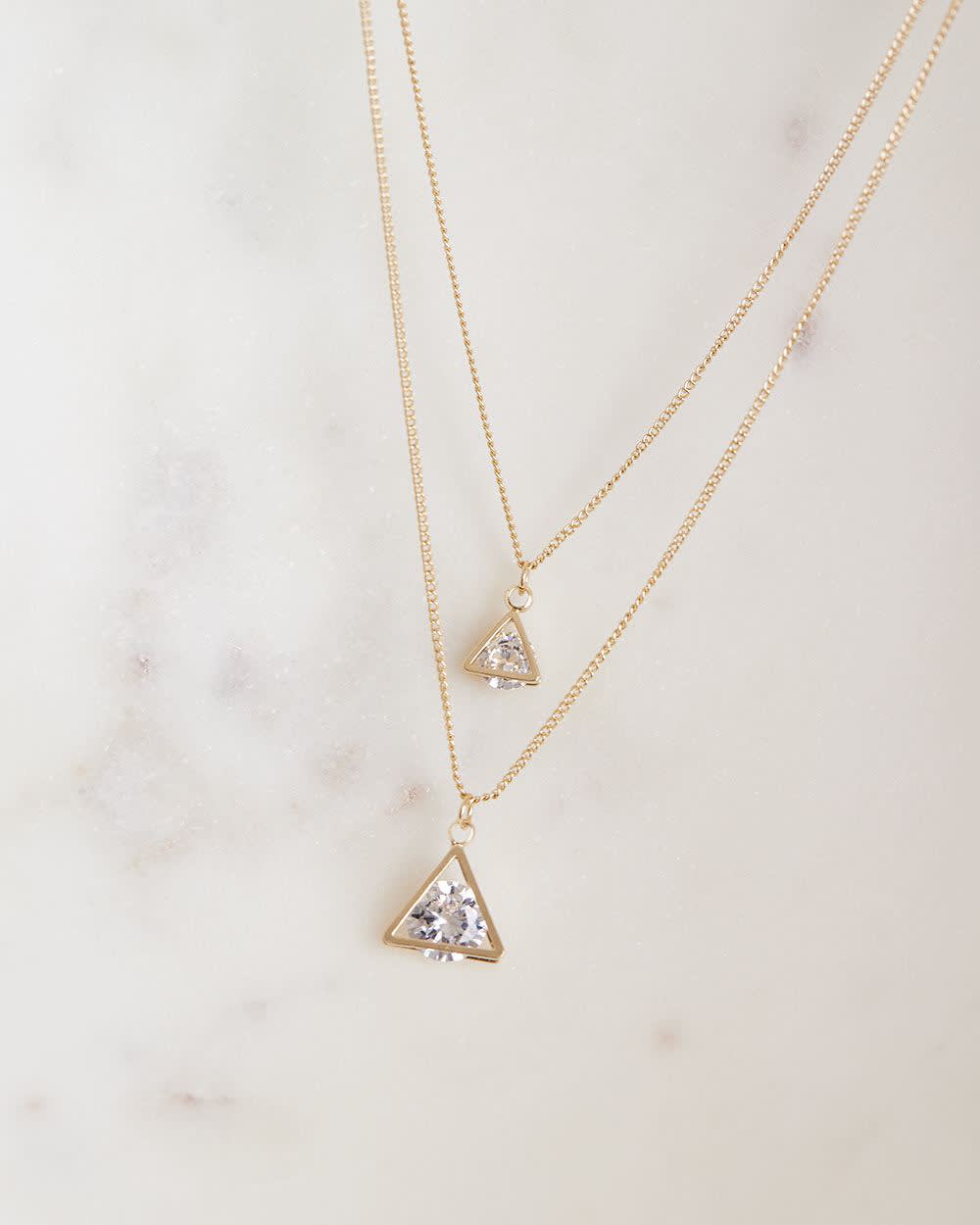 Short Two-Chain Necklace with Pendants | RW&CO.