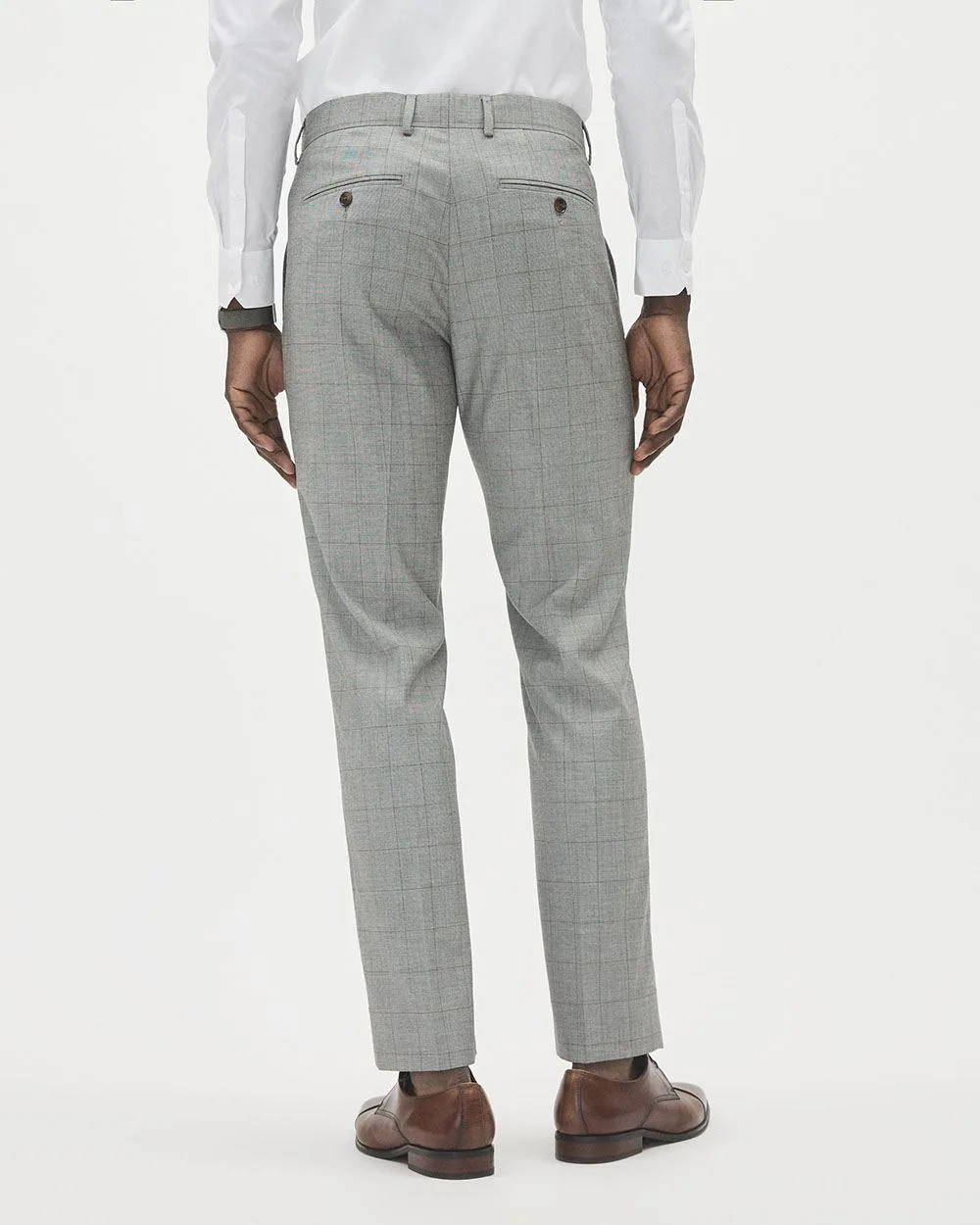 Tailored-Fit Grey Windowpane Suit Pant | RW&CO.