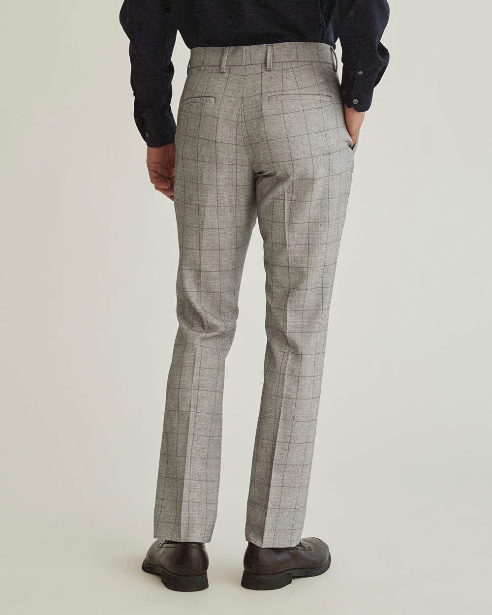 Slim Fit Light Grey Windowpane Suit Pant | RW&CO.