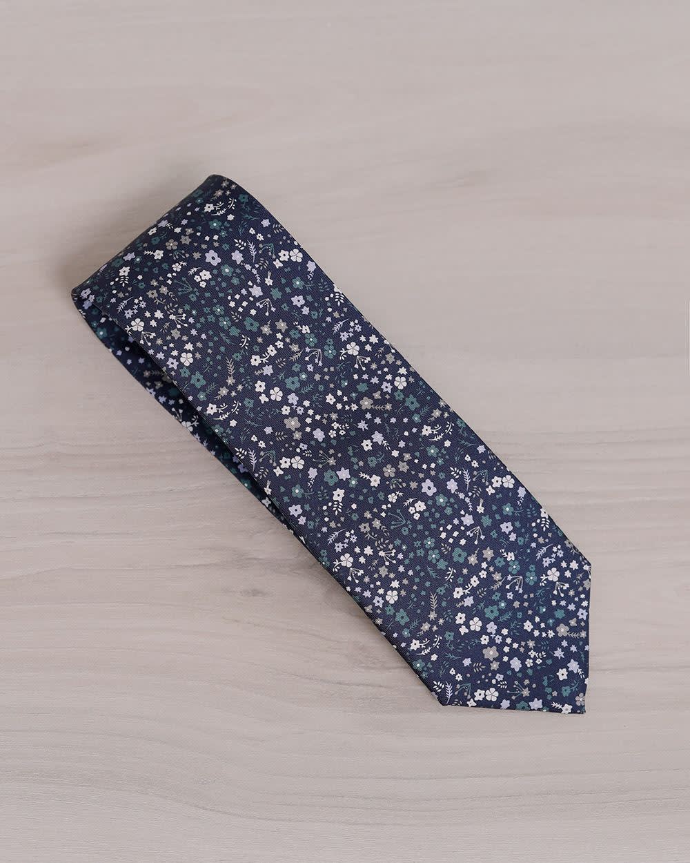 Floral Navy Regular Tie | RW&CO.