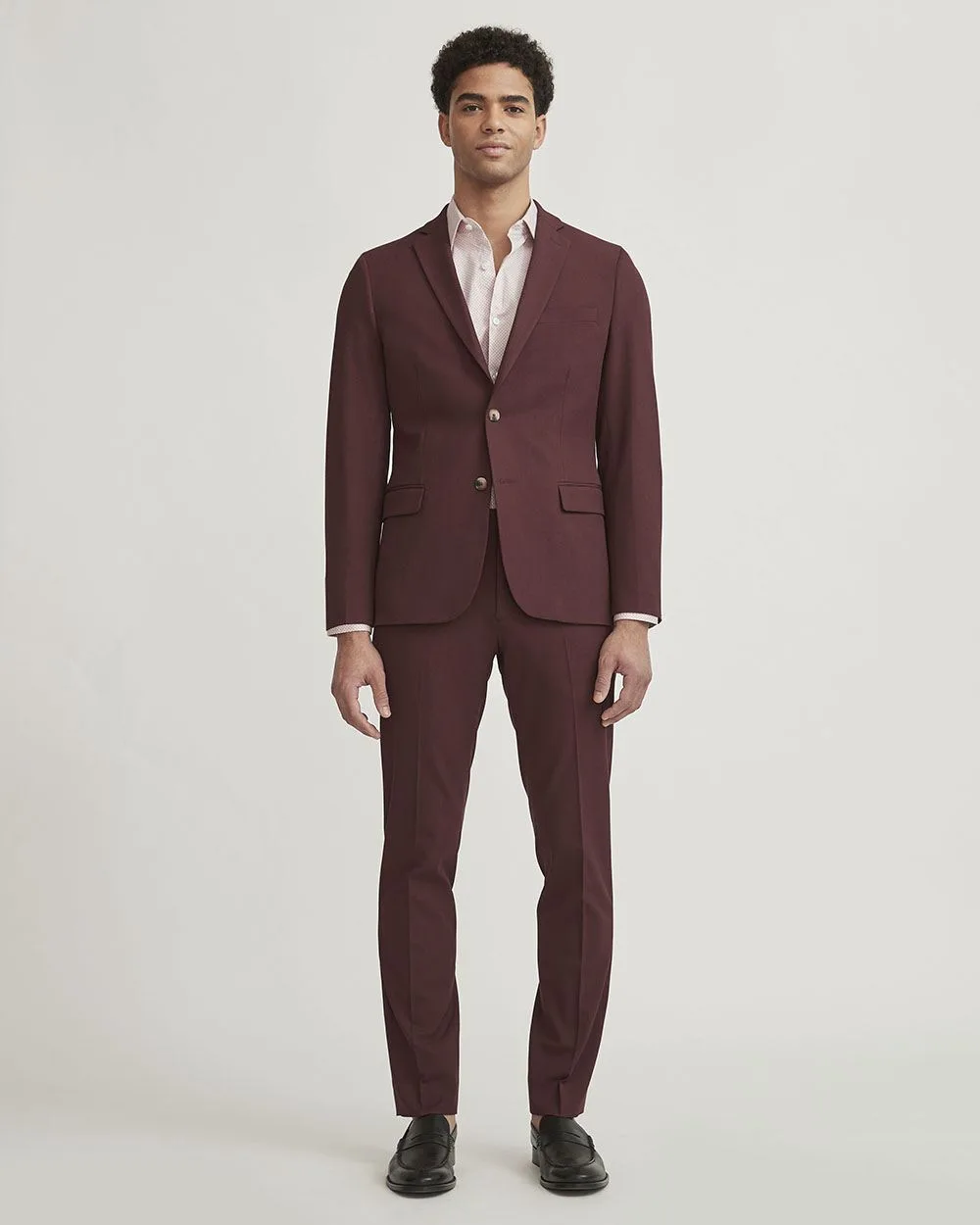 Slim Fit Burgundy Stretch Suit Blazer | RW&CO.